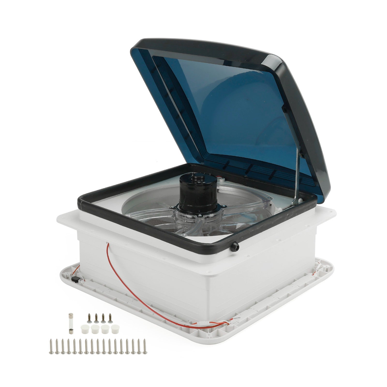 3-Speed Motor RV Fan 12V Skylight With LED Light 14" RV Caravan Roof V ...